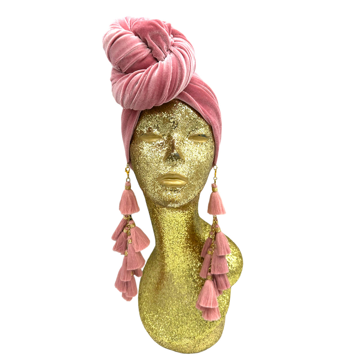 UK Dusky Pink Chacha Velour Turban – Julia Clancey Luxury Resort